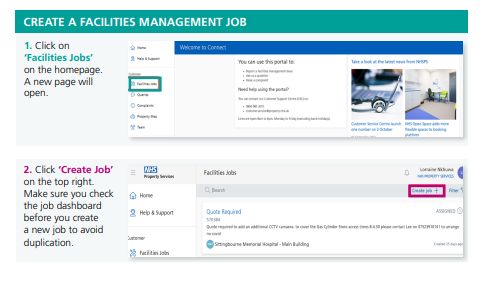 NHS Property Services | Getting started with Connect